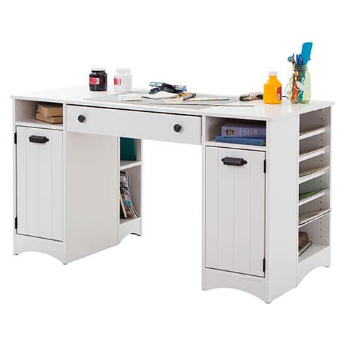 Click here for South Shore Craft Table with Storage - White prices
