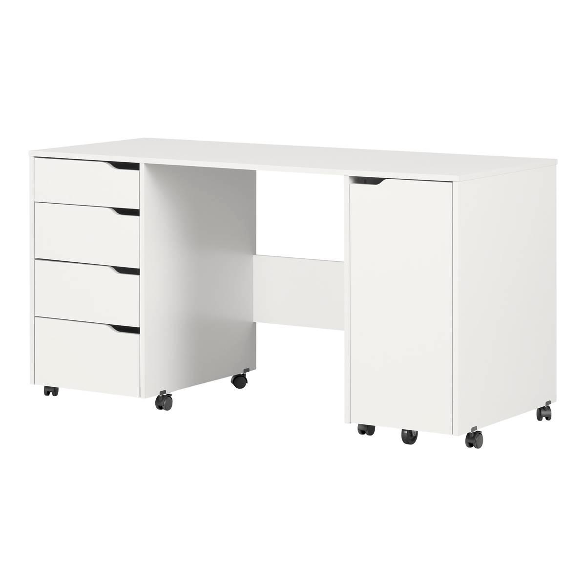 Click here for South Shore Crea Pure White Sewing Craft Table w/... prices
