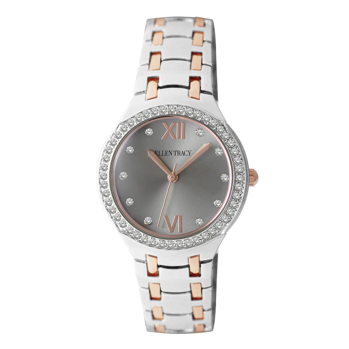 Click here for Womens Ellen Tracy Two-Tone Crystal Bezel Watch -... prices