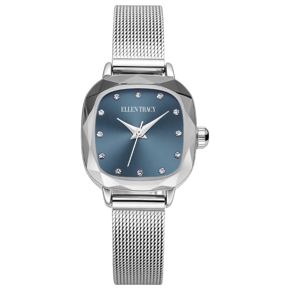 Click here for Womens Ellen Tracy Silver-Tone Teal Dial Watch - E... prices