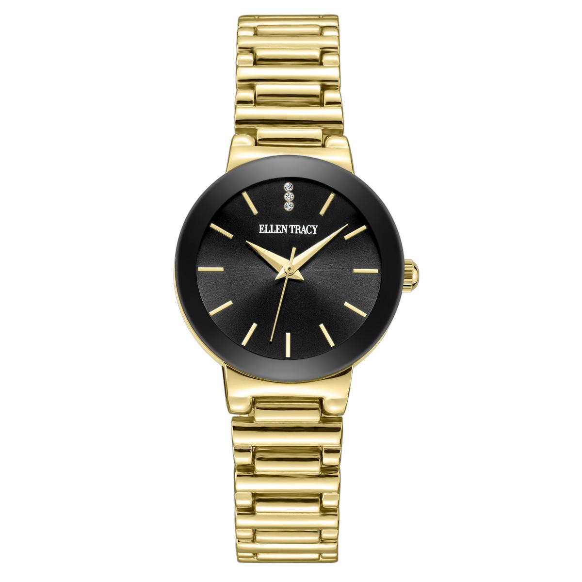 Click here for Womens Ellen Tracy Gold-Tone Metal Bezel Watch - E... prices