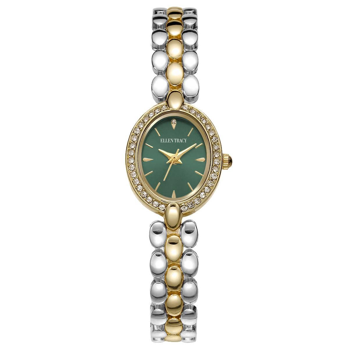 Click here for Womens Ellen Tracy Two-Tone Green Dial Watch - ET5... prices