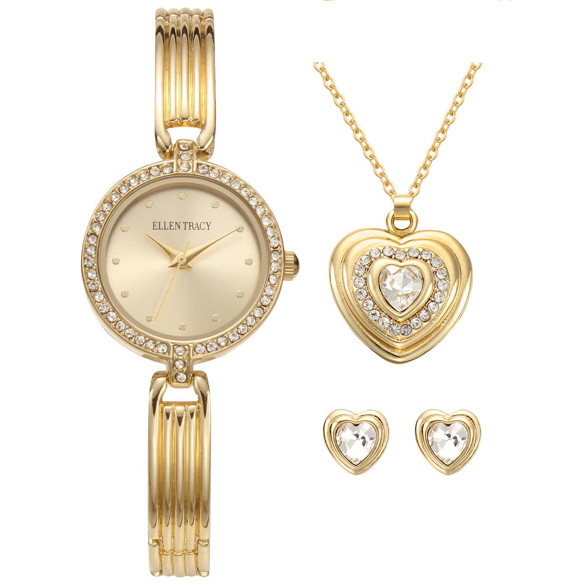 Click here for Womens Ellen Tracy Watch/Pendant/Earring Set - ETJ... prices