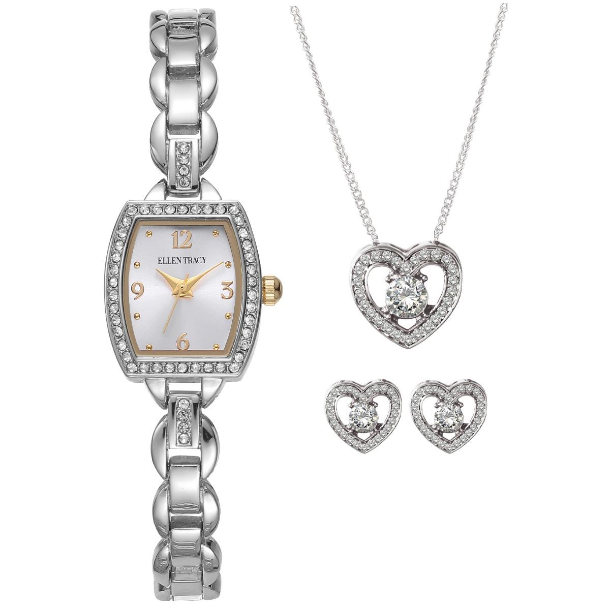 Click here for Womens Ellen Tracy Crystal Watch/Pendant/Earring S... prices