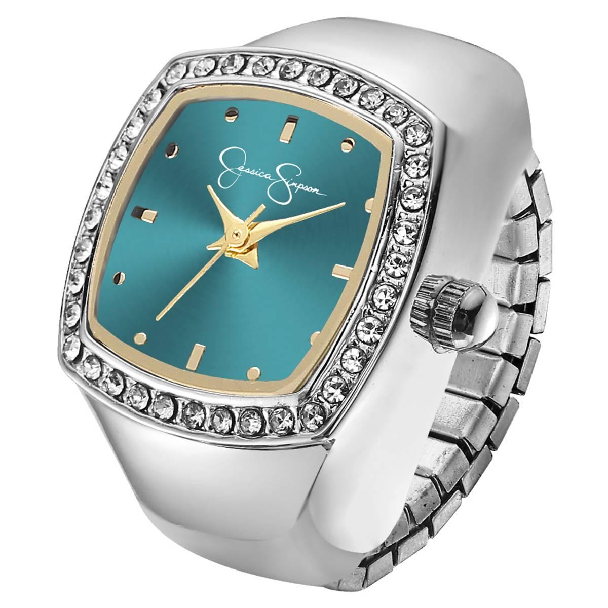 Click here for Womens Jessica Simpson Teal Dial Ring Watch - JR00... prices
