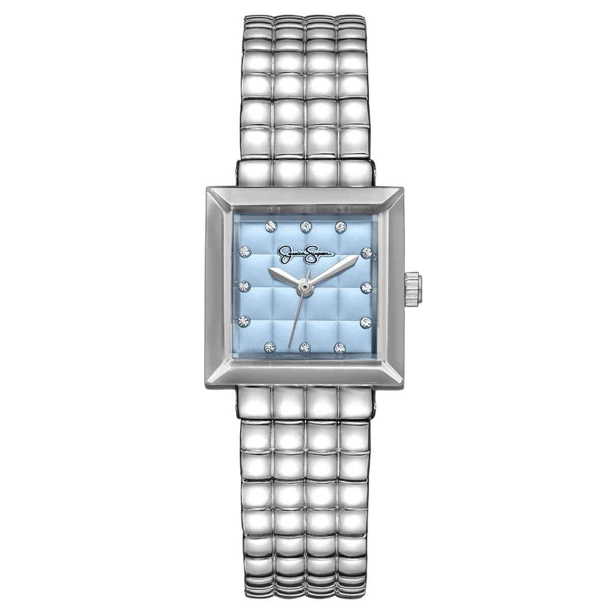 Click here for Womens Jessica Simpson Silver-Tone Blue Square Wat... prices