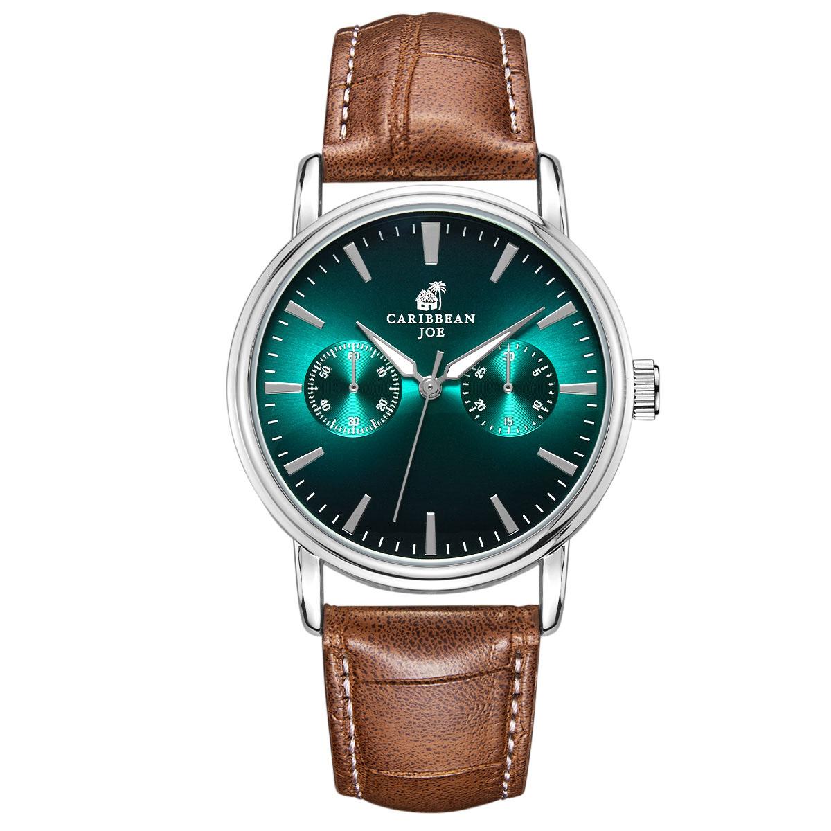 Click here for Mens Caribbean Joe Silver-Tone Teal Dial Watch - C... prices