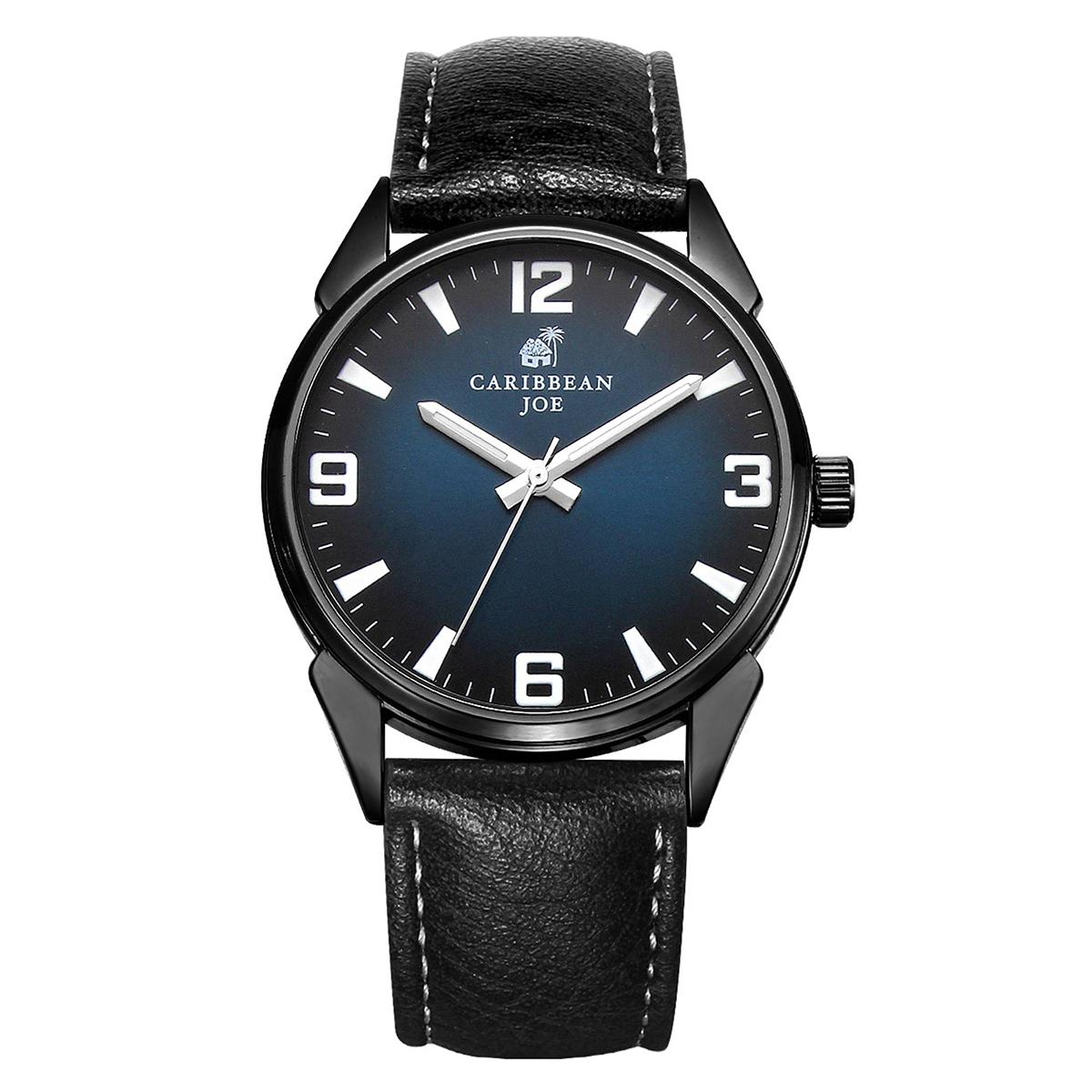 Click here for Mens Caribbean Joe Gunmetal-Tone Blue Dial Watch -... prices