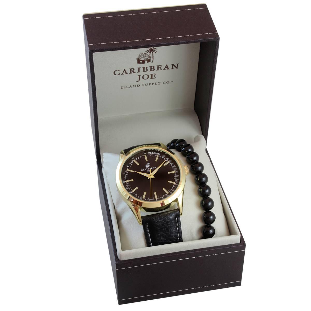 Click here for Mens Caribbean Joe Watch & Bracelet Set - CJSB001G... prices