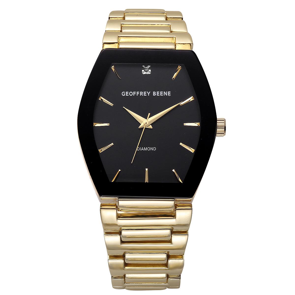 Click here for Mens Geoffrey Beene Gold-Tone Diamond Dial Watch -... prices