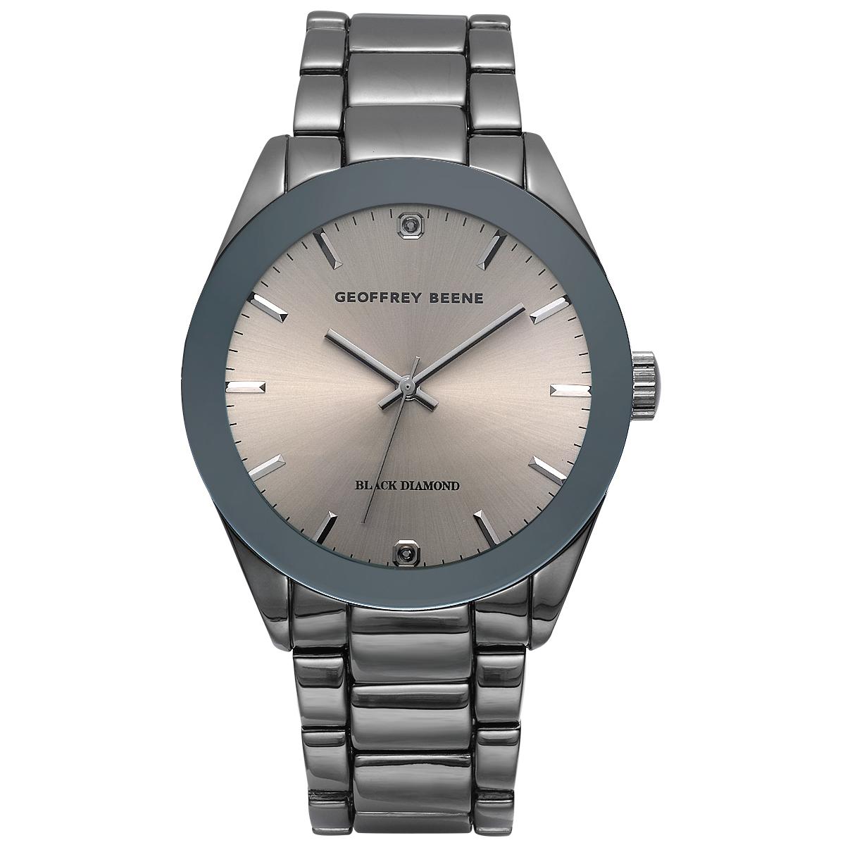 Click here for Mens Geoffrey Beene(R) Gunmetal-Tone Bracelet Watc... prices