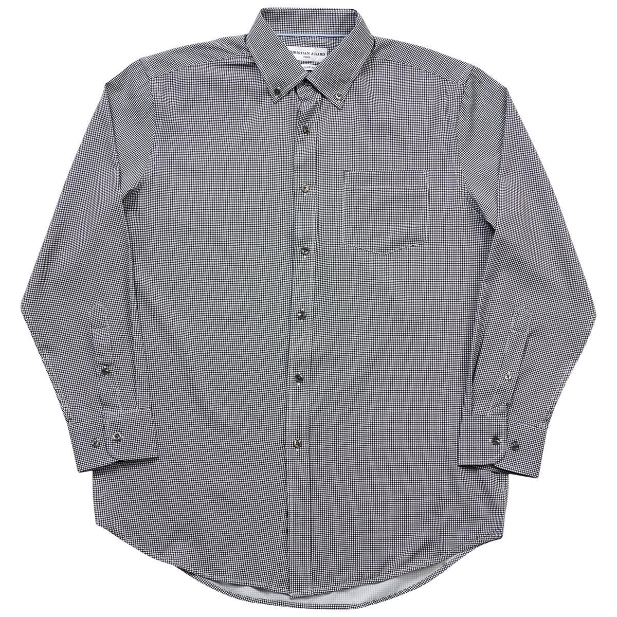 Click here for Mens Christian Aujard Checkered Dress Shirt - Blac... prices