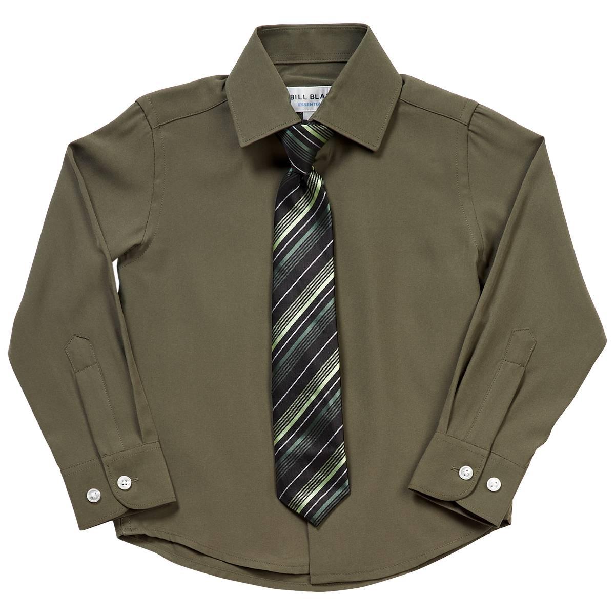 Click here for Boys (4-7) Bill Blass Long Sleeve Shirt & Tie - Da... prices
