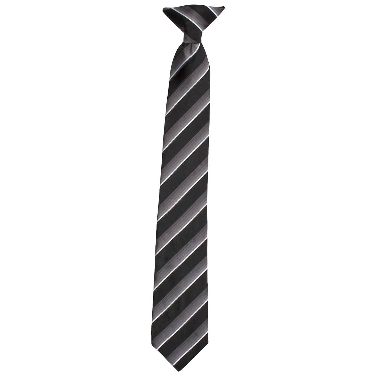 Click here for Boys Bill Blass Clip on Tie - Black/Grey prices