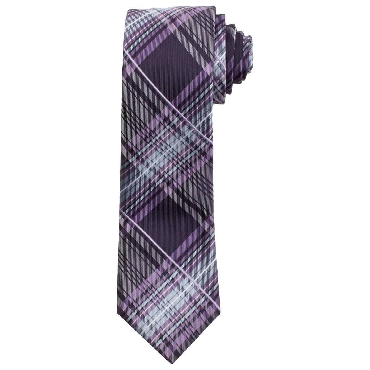 Click here for Boys Bill Blass Plaid Tie - Purple prices