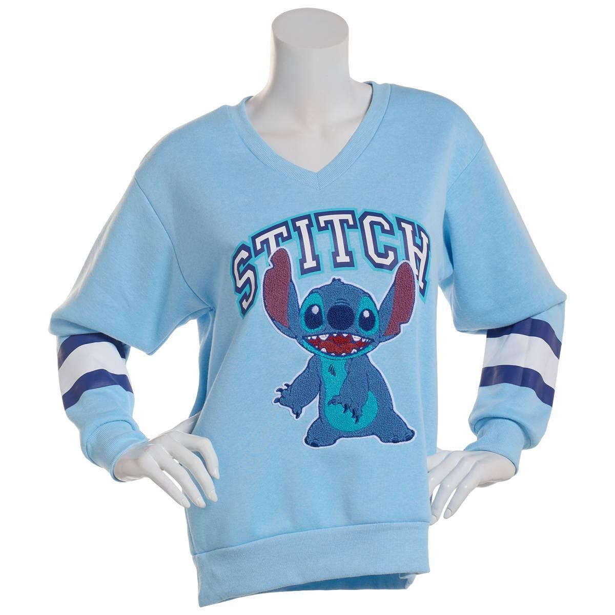 Click here for Juniors Stitch Chenille Patch Stripe Sleeve Oversi... prices