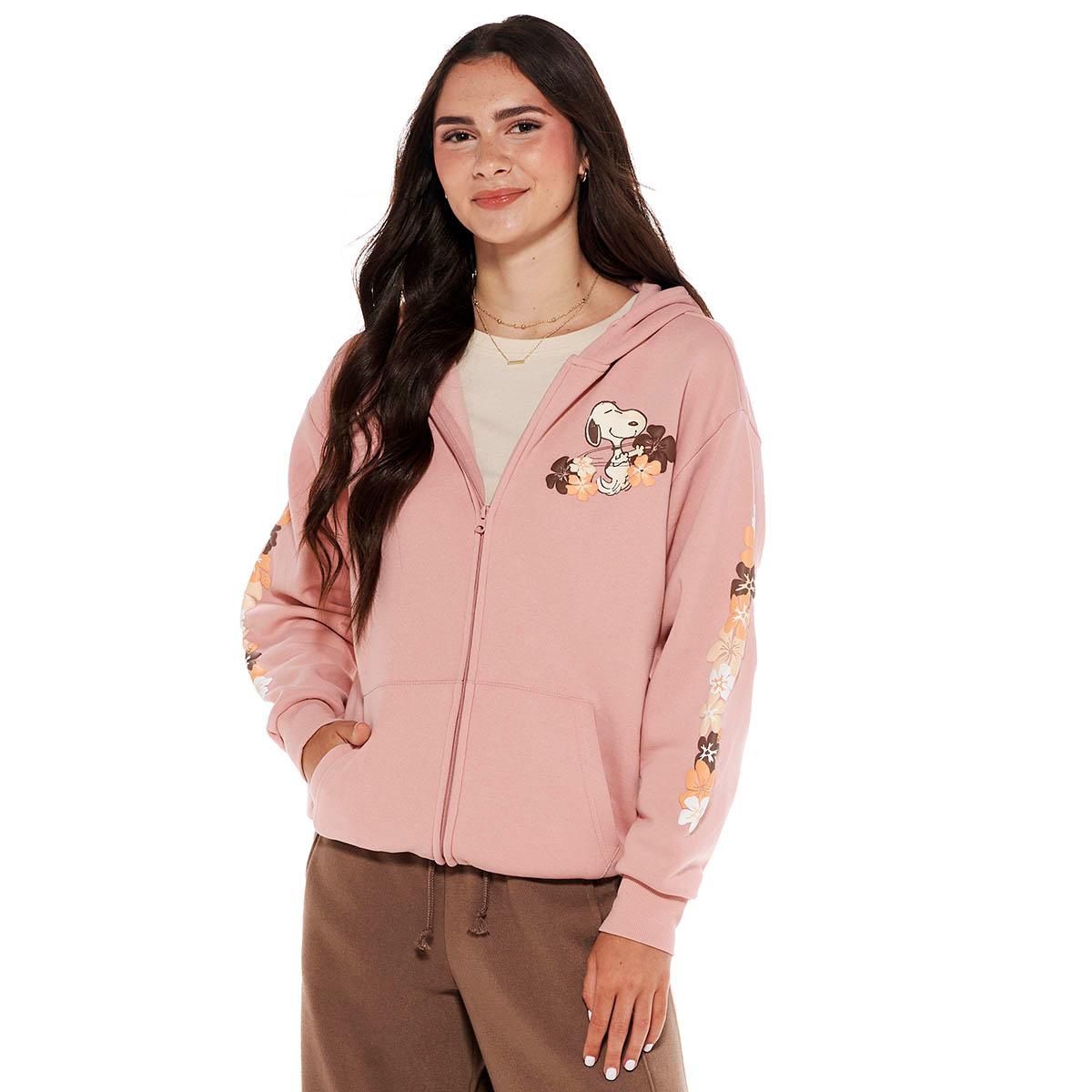 Click here for Juniors C-Life Snoopy Flower Arm Screen Zip Up Hoo... prices