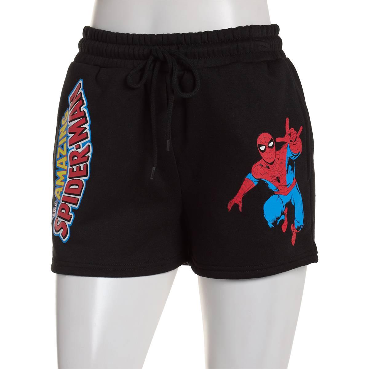 Click here for Juniors Spider-Man Fleece Boyfriend Shorts prices