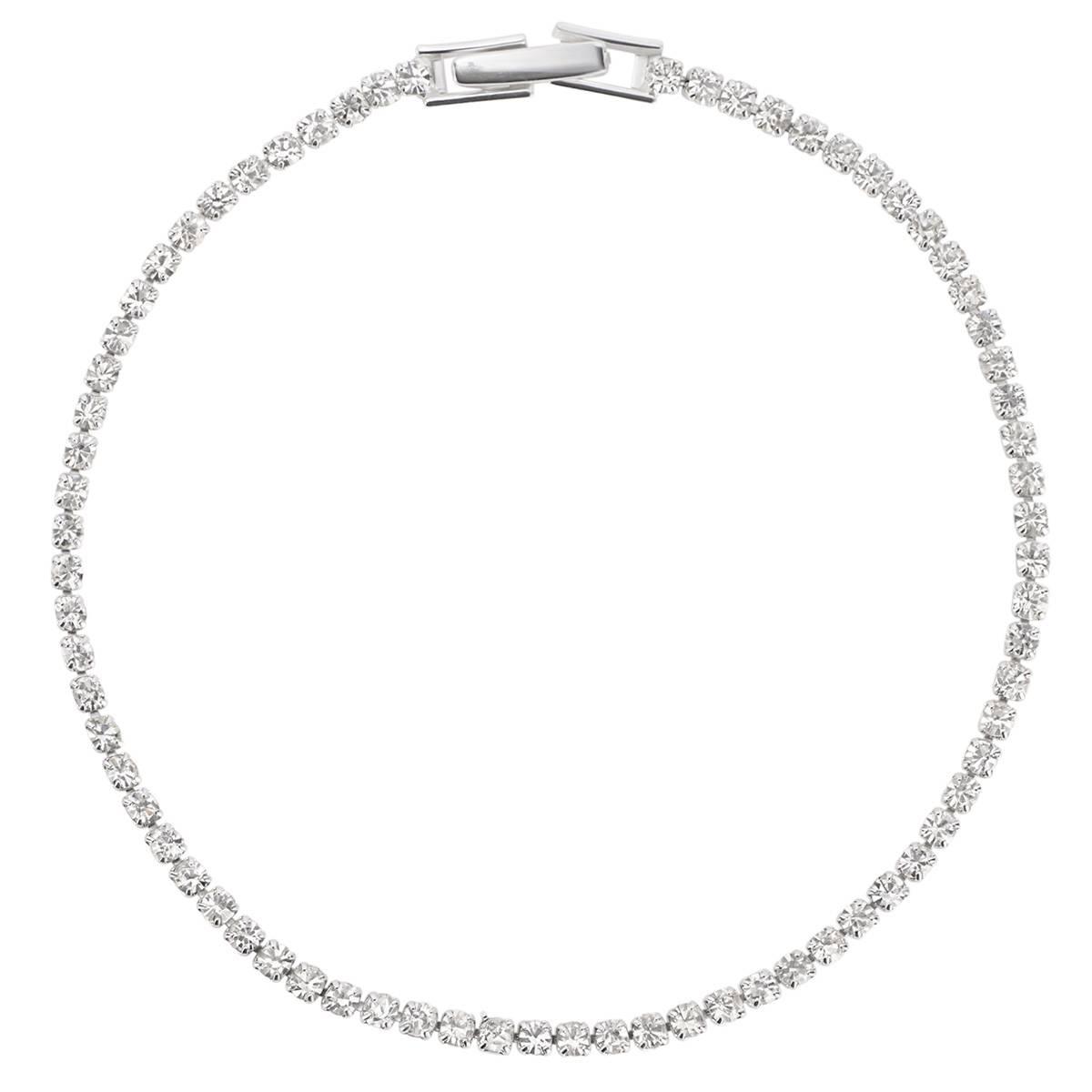 Click here for Athra 7in. Silver Plated & Clear Crystal Tennis Br... prices