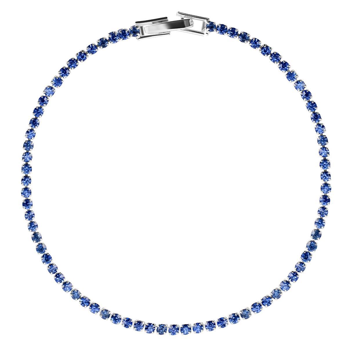 Click here for Athra 7in. Silver Plated & Blue Crystal Tennis Bra... prices