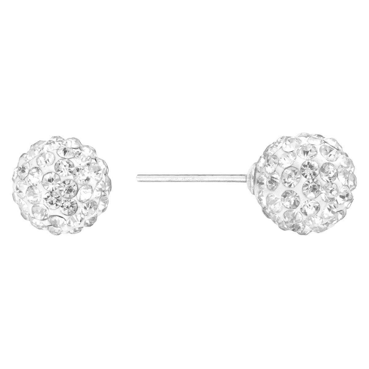 Click here for Athra 10mm Silver Plated Crystal Ball Stud Earring... prices