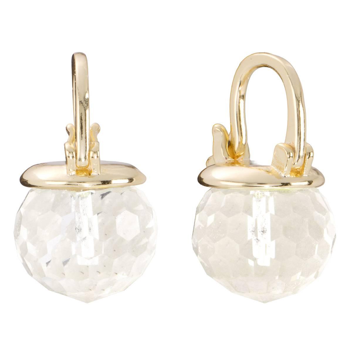 Click here for Athra 14kt. Gold over Brass 10mm Hoop Earrings wit... prices