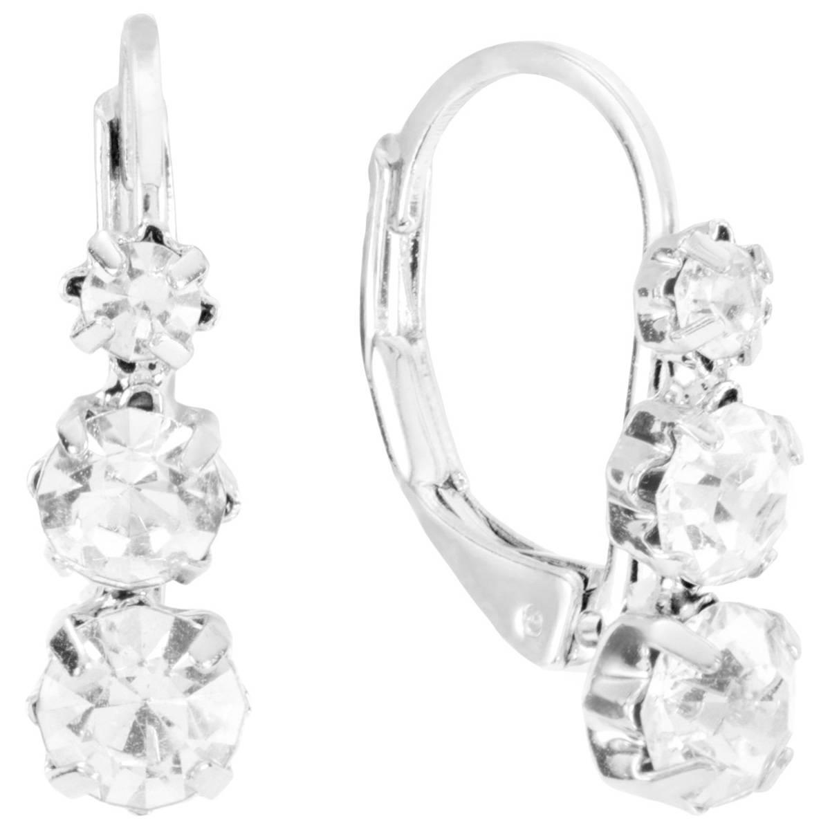 Click here for Athra Silver Plated with 3 Crystal Stones Huggie H... prices