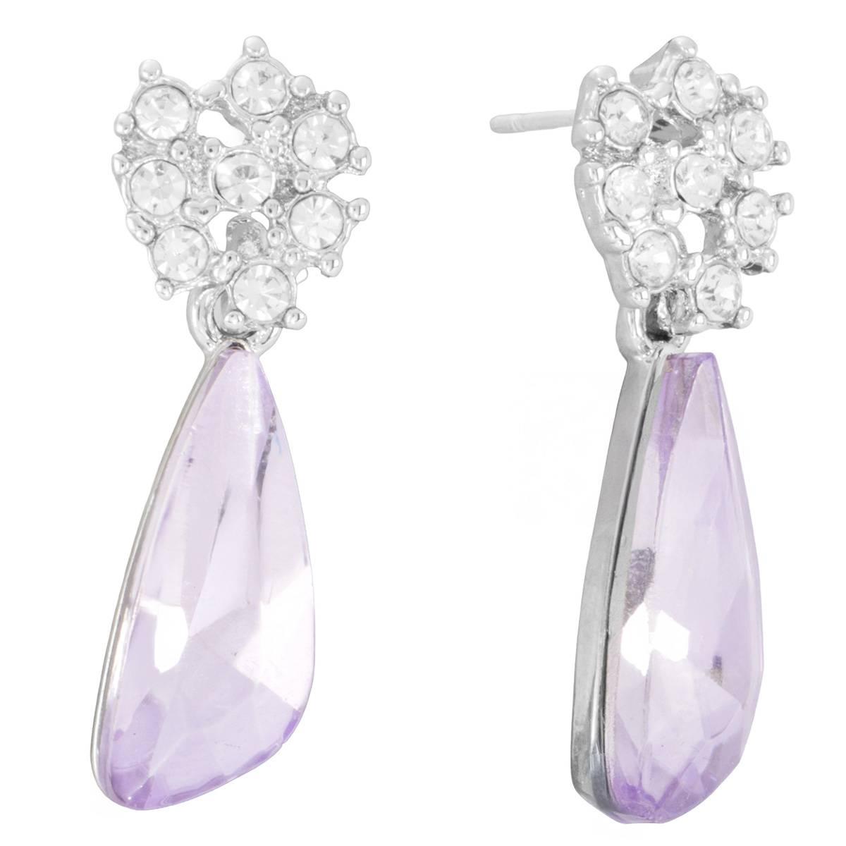 Click here for Athra Silver Plated & Violet Crystal Drop Earrings prices
