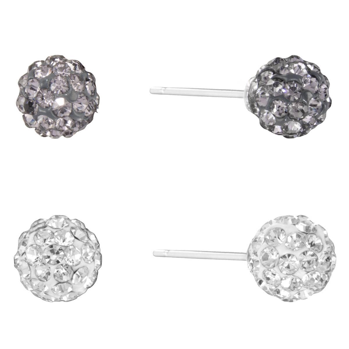 Click here for Athra 2pr. 6mm Silver Plated Crystal Stud Earrings... prices
