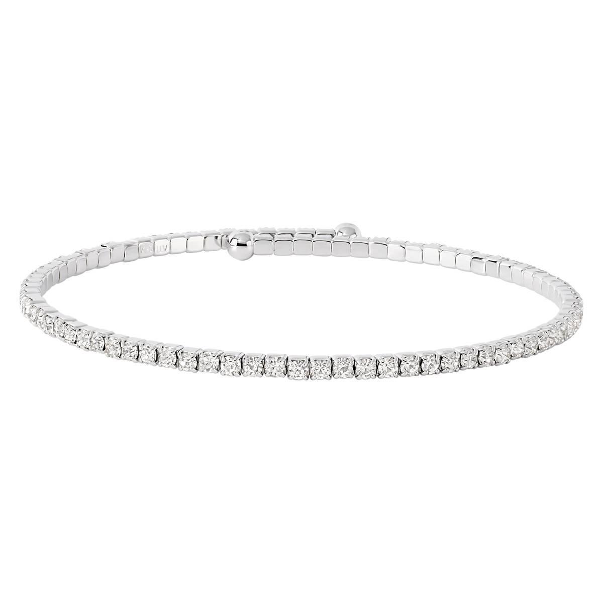 Click here for Athra Silver Plated Single Row Clear Crystal Coil... prices