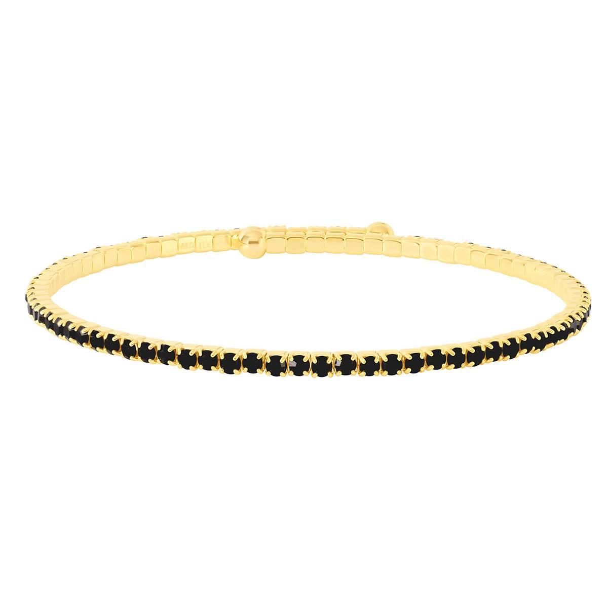 Click here for Athra 14kt. Gold over Brass & Black Crystal Coil B... prices