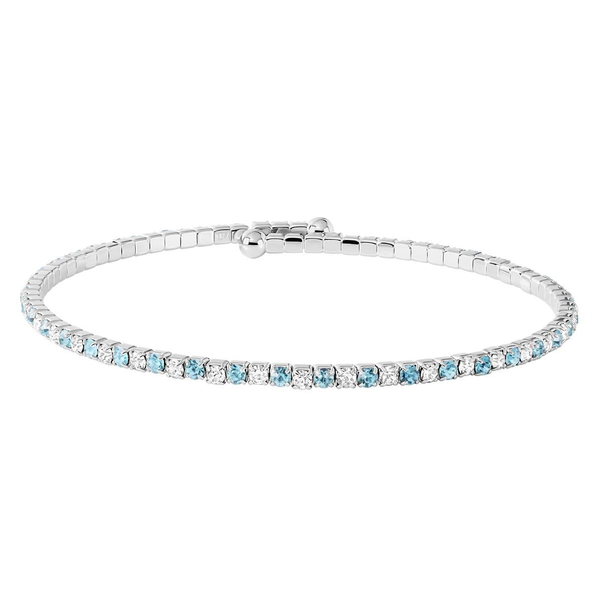 Click here for Athra Fine Silver-Plated Blue & White Crystal Coil... prices