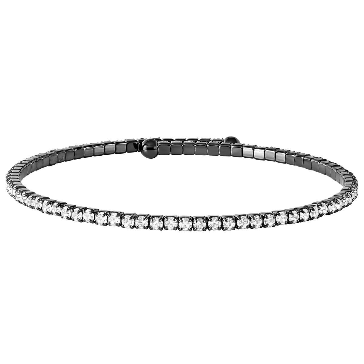 Click here for Athra Black Rhodium Single Row Crystal Coil Bracel... prices