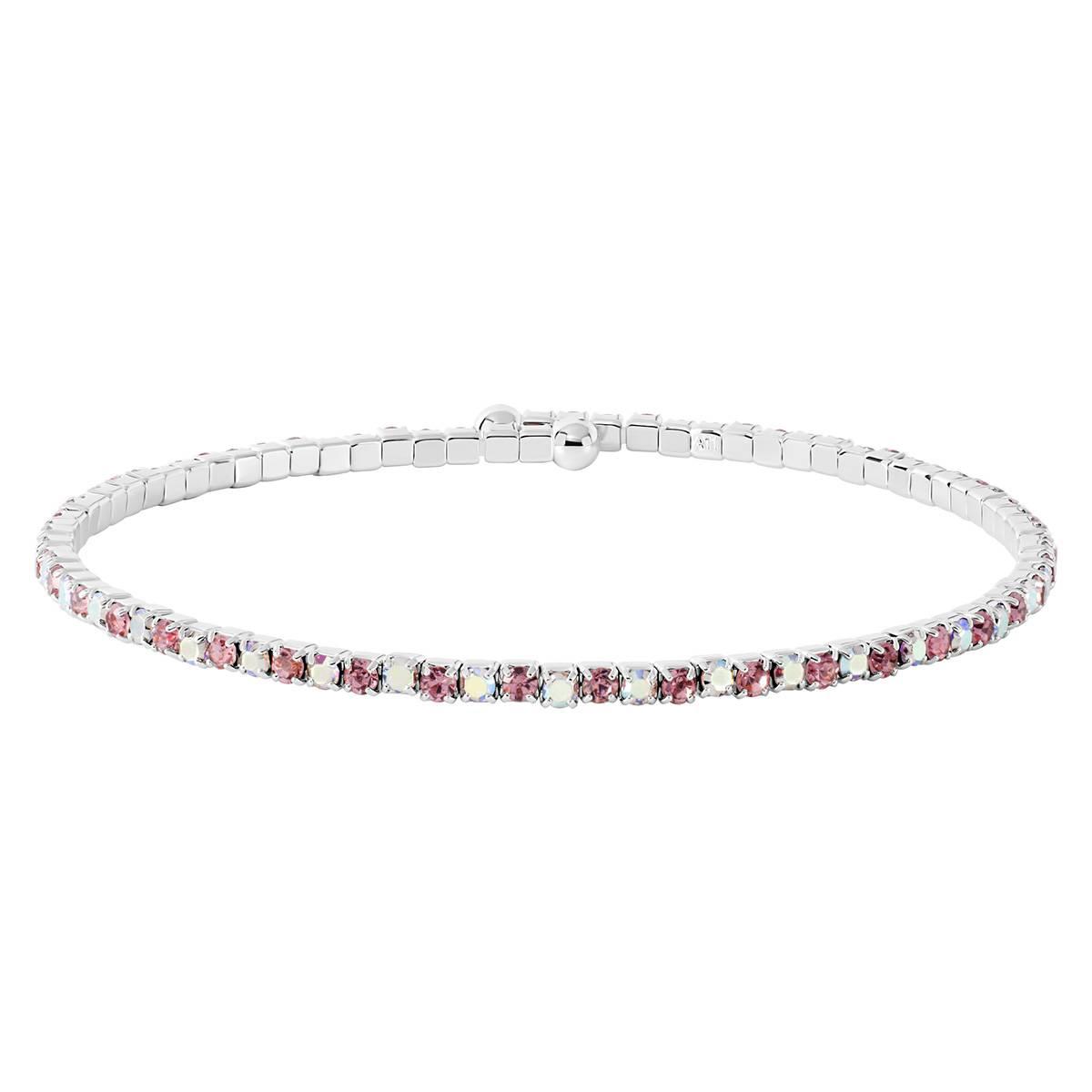 Click here for Athra Light Pink & Aurora Borealis Crystal Coil Br... prices