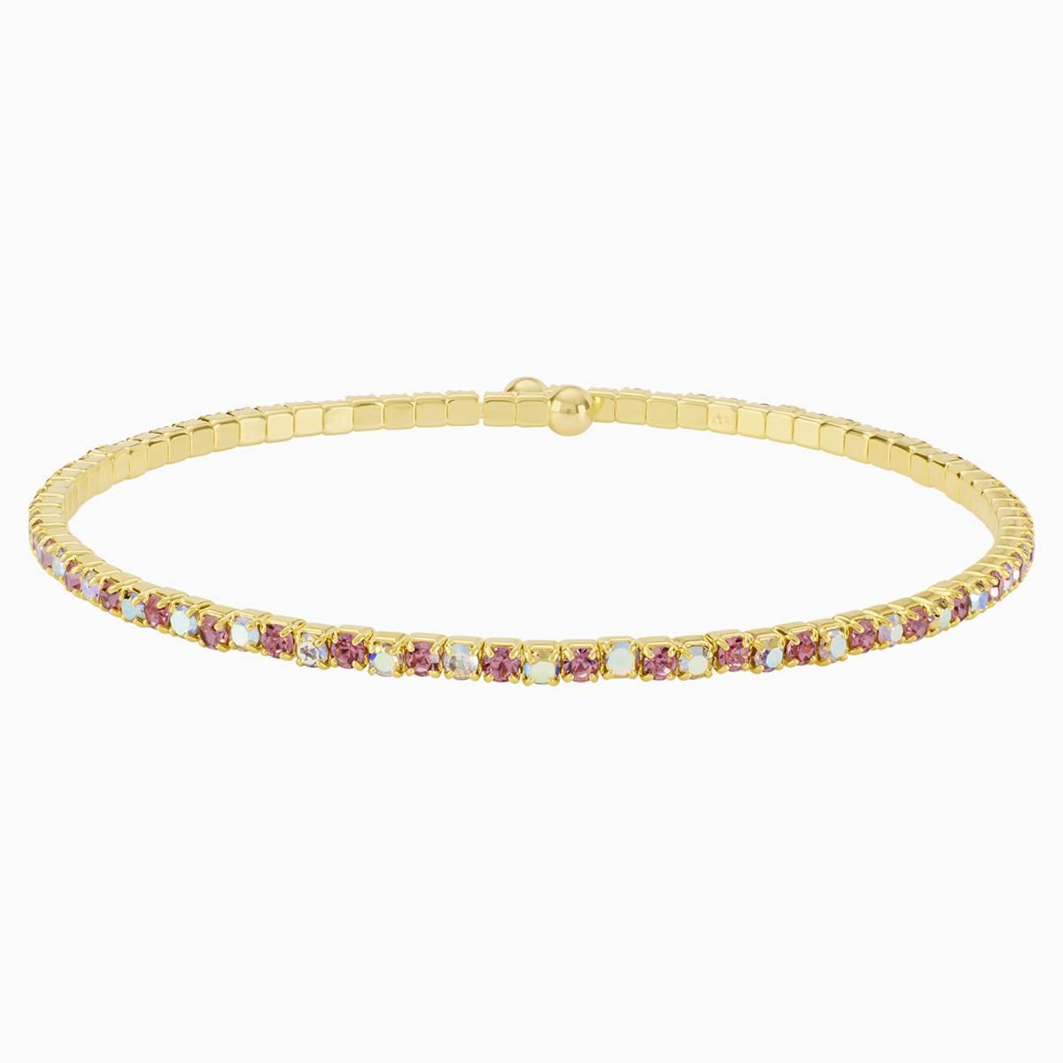 Click here for Athra Pink & Aurora Borealis Crystal Coil Bracelet prices