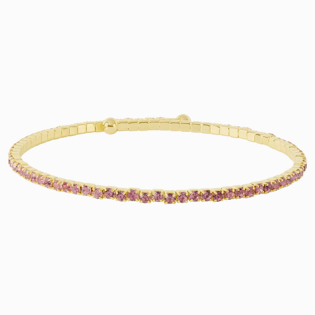 Click here for Athra 14kt. Gold over Brass & Light Pink Crystal C... prices