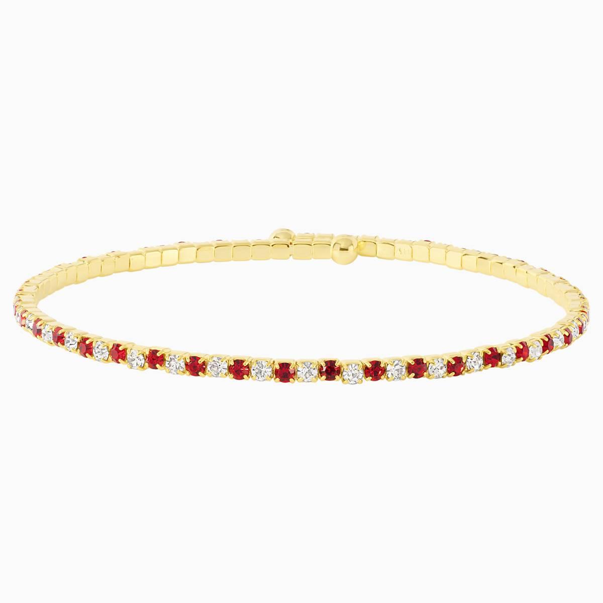 Click here for Athra 14kt. Gold over Brass Red & White Crystal Co... prices