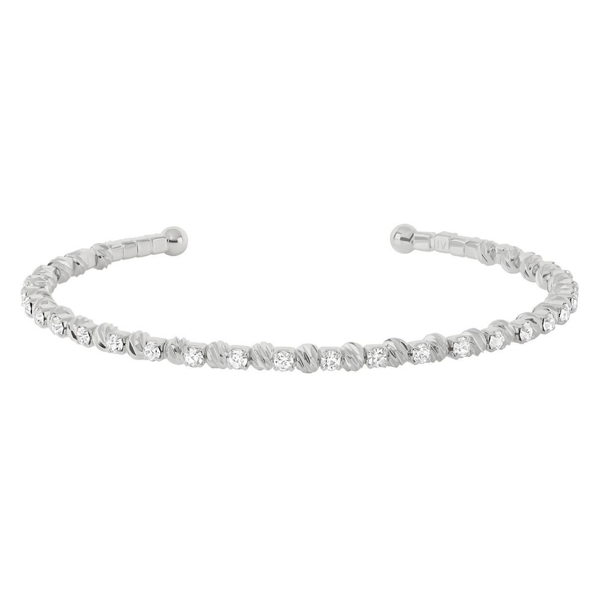 Click here for Athra Silver Plated Clear Crystal & Stripe Bead Co... prices