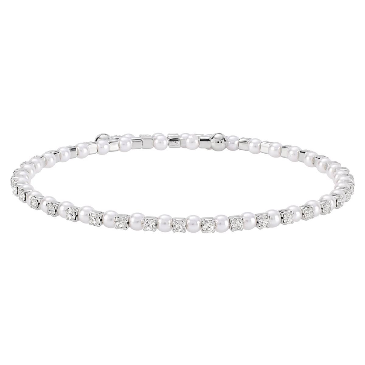 Click here for Athra Silver Plated Simulated Pearl & Clear Crysta... prices