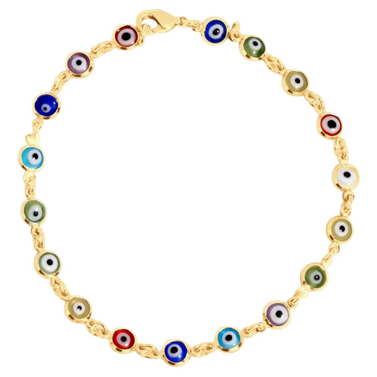 Click here for Athra 14kt. Gold over Brass Guardian Eye Bracelet prices