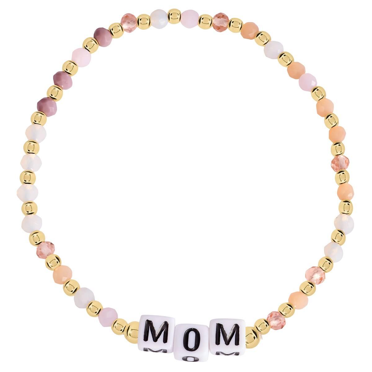 Click here for Athra 14kt. Gold over Brass Pink Mom Stretch Beade... prices