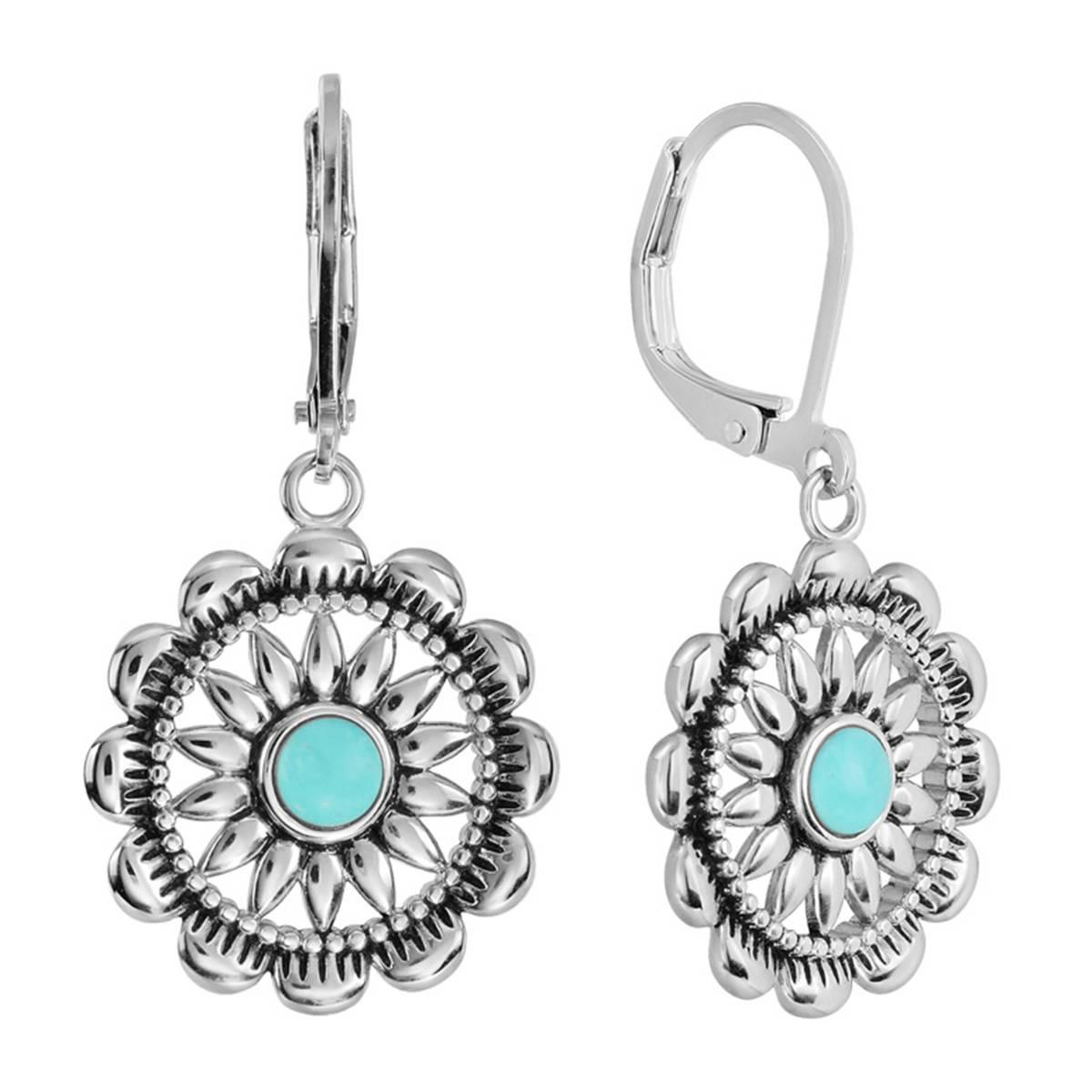 Click here for Athra Fine Silver Plated Howlite Drop Earrings prices