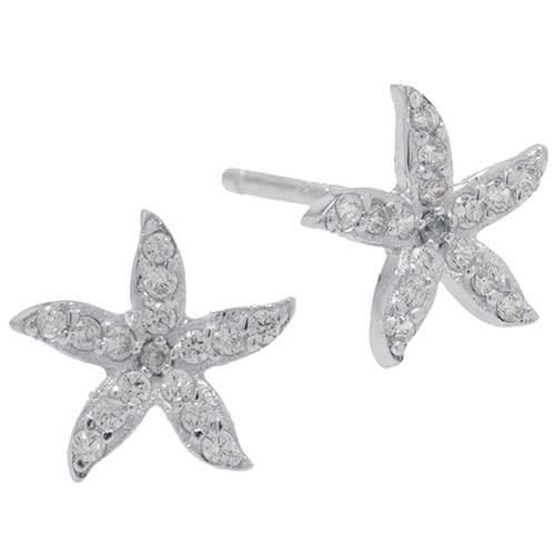 Click here for Athra Sterling Silver CZ Starfish Stud Earrings prices
