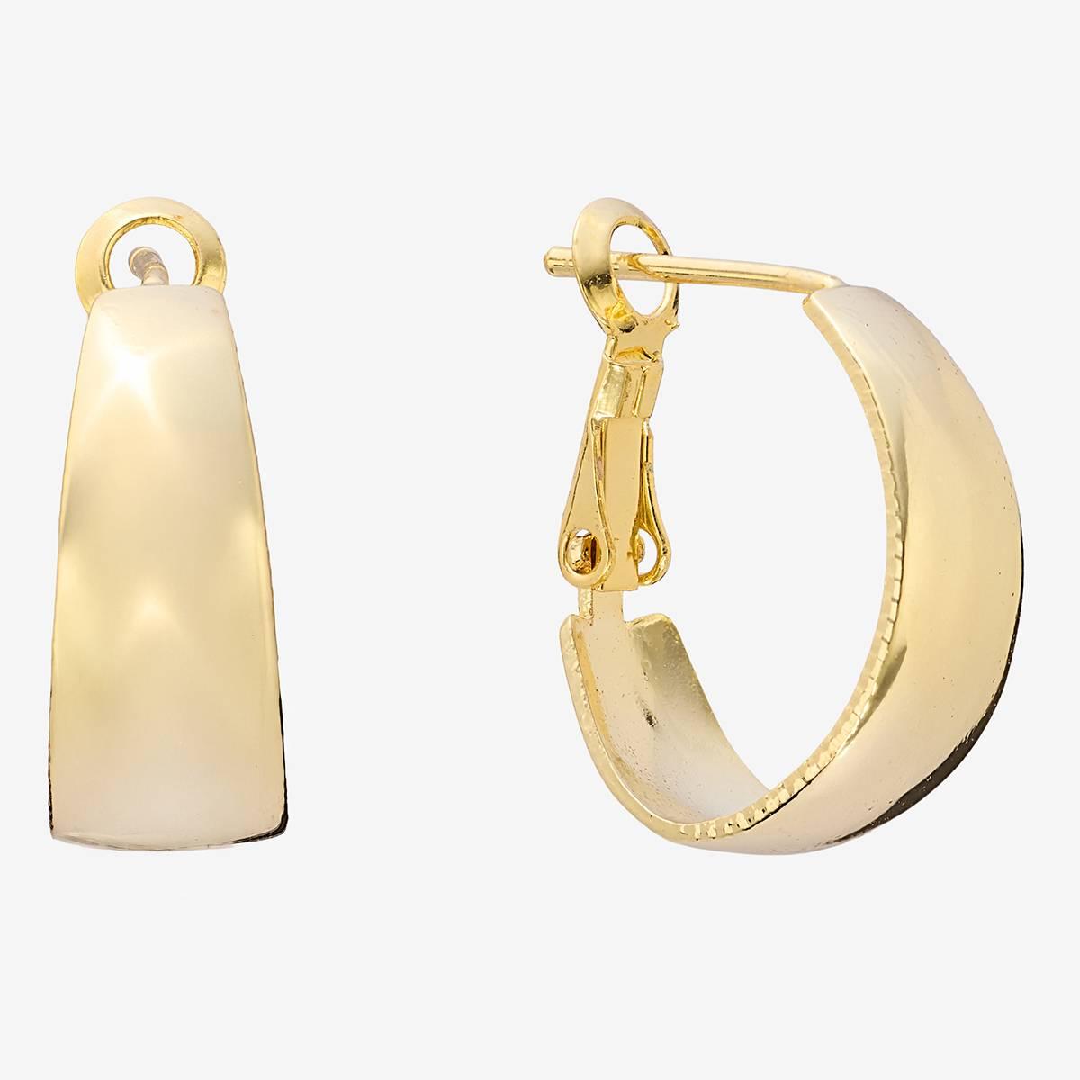Click here for Athra 14kt. Gold over Brass 15mm Oval Hoop Earring... prices