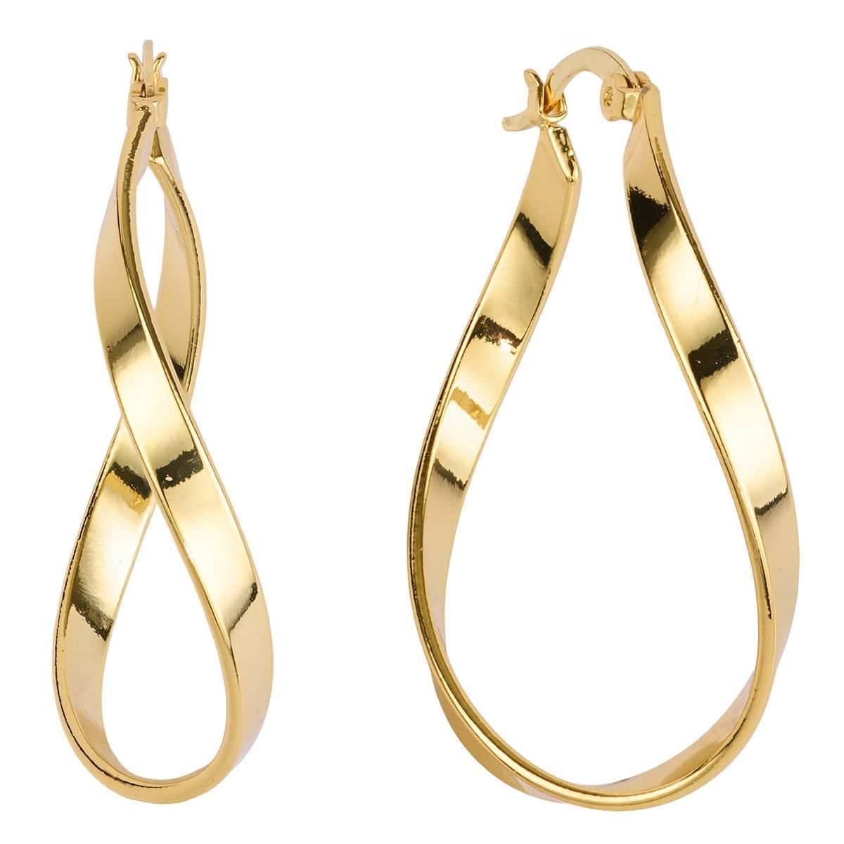 Click here for Athra 14kt. Gold over Brass 41mm Twist Hoop Earrin... prices