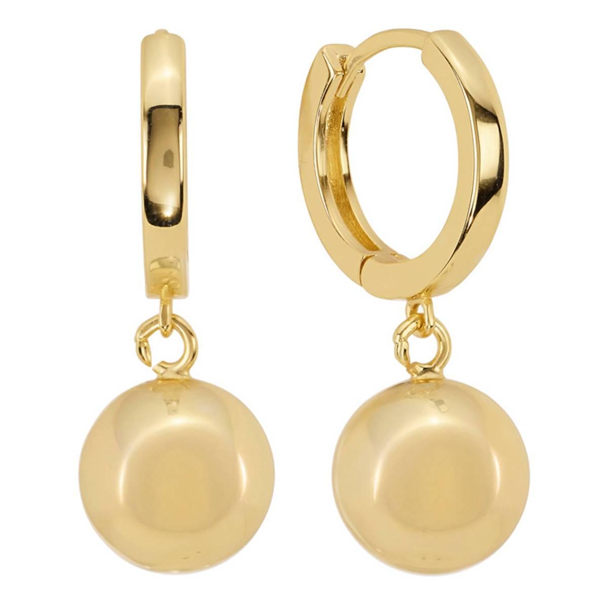Click here for Athra 14kt. Gold Over Brass 10mm Ball Drop Huggie... prices
