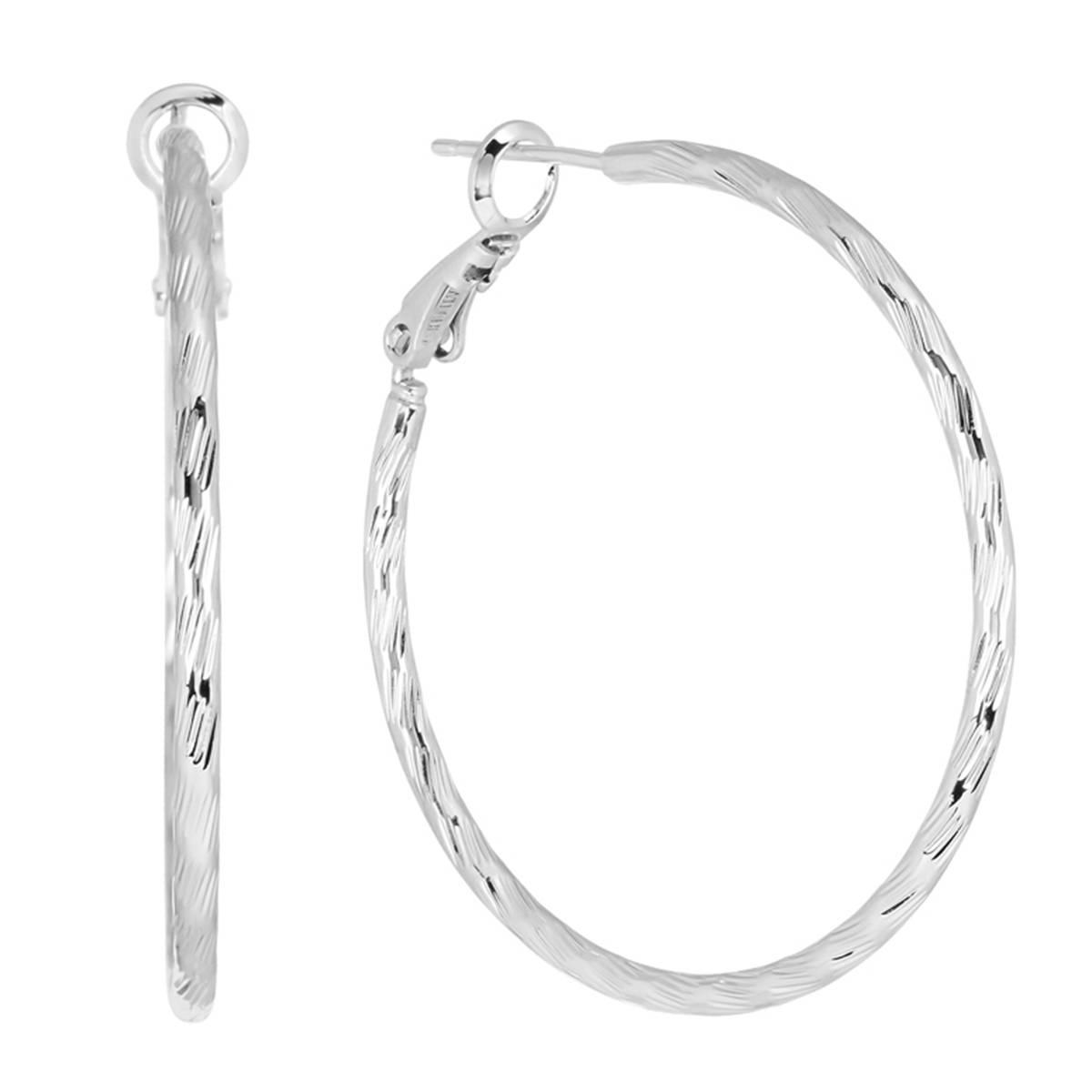 Click here for Athra Fine Silver Plated 40mm Hoop Earrings prices