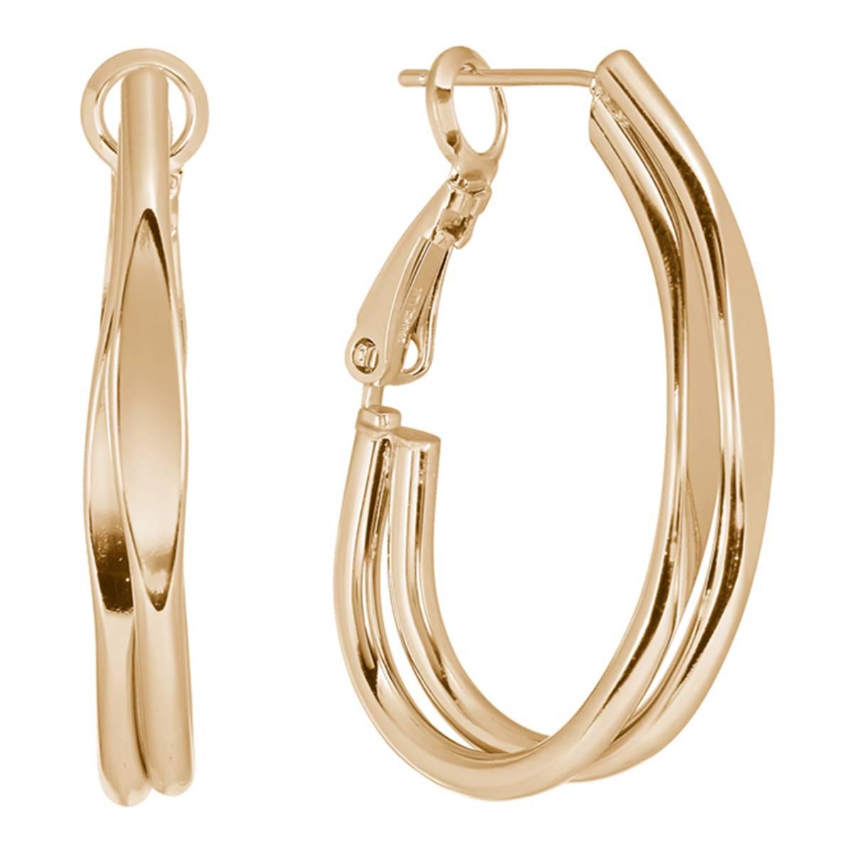 Click here for 14kt. Gold Over Brass 32mm J-Hoop Earrings prices