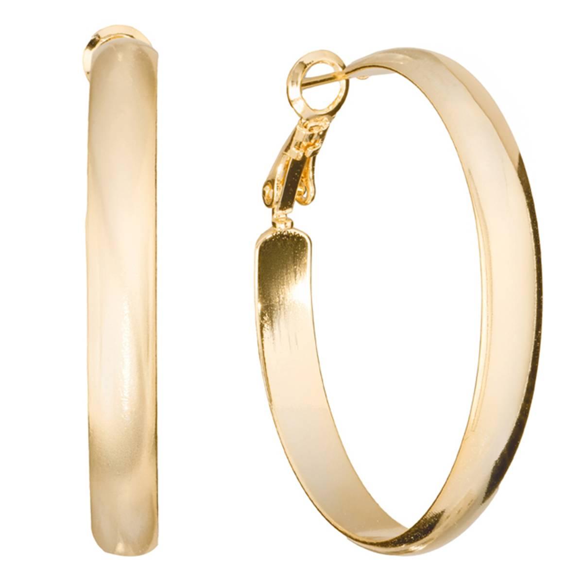 Click here for 14kt. Gold Over Brass 40mm Wedding Band Style Hoop... prices