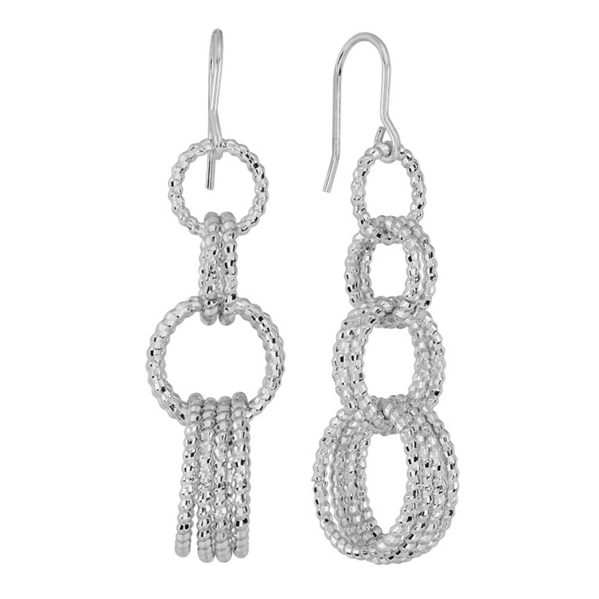 Click here for Athra Fine Silver Plated Open Circles Drop Earring... prices